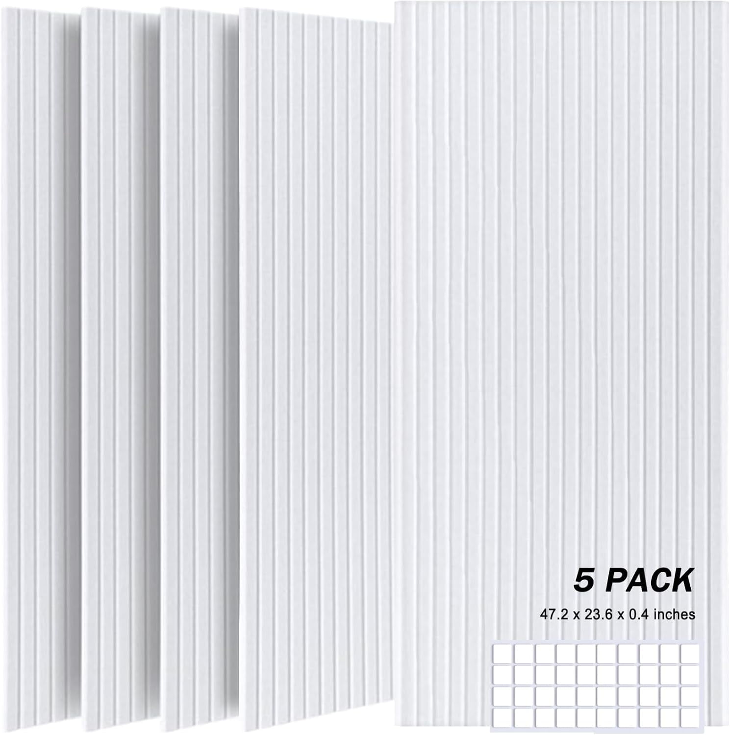 5 Pack Acoustic Panels, 48" X 24" X 0.4" Decorative Sound Proof Felt ...