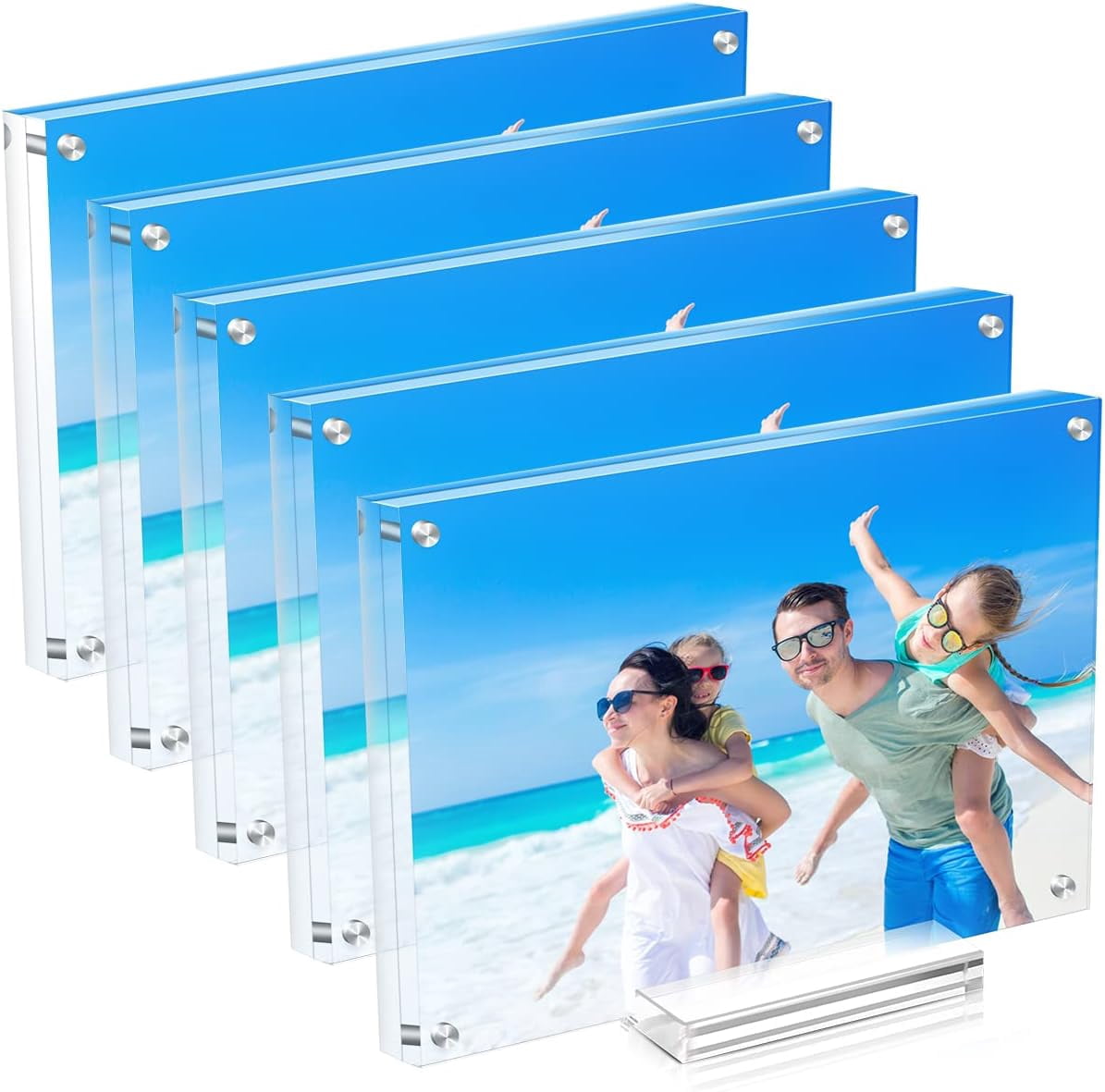 5 Pack Acrylic Picture Frame 5×7 Clear Double Sided Magnetic Photo ...