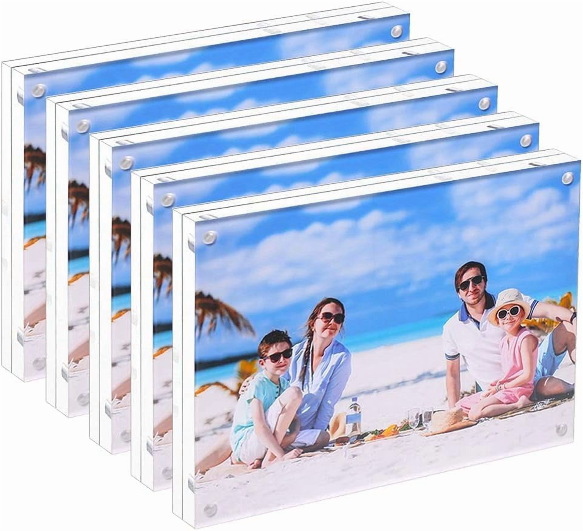 5 Pack Acrylic Picture Frame 5x7 Clear Double Sided Magnetic Picture ...