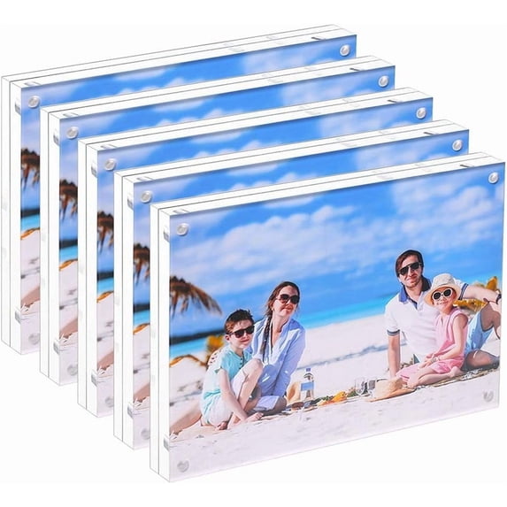 5 Pack Acrylic Picture Frame 5x7 Clear Double Sided Magnetic Picture ...