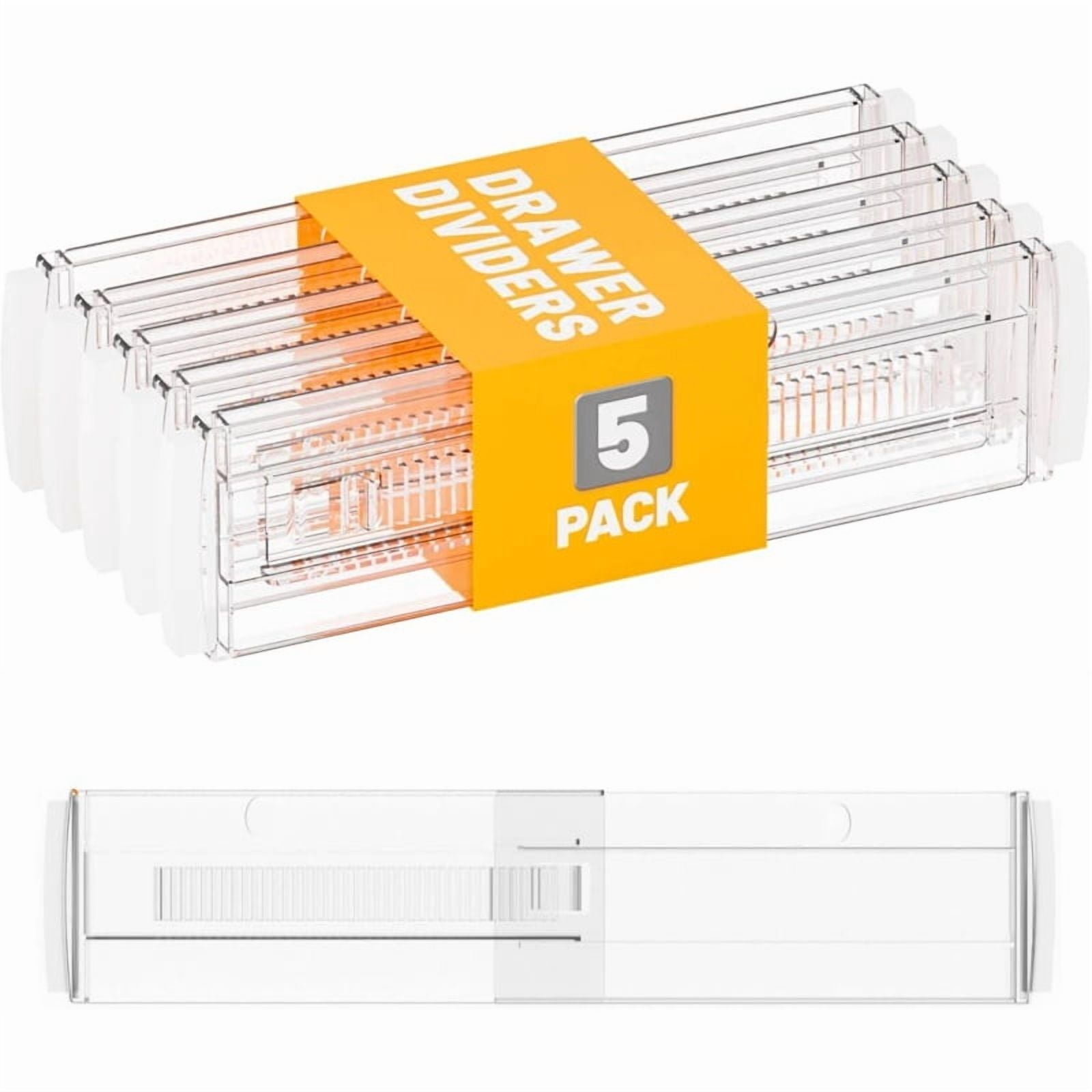5-Pack Acrylic Drawer Dividers - Adjustable Expandable Organizers 12.3 ...