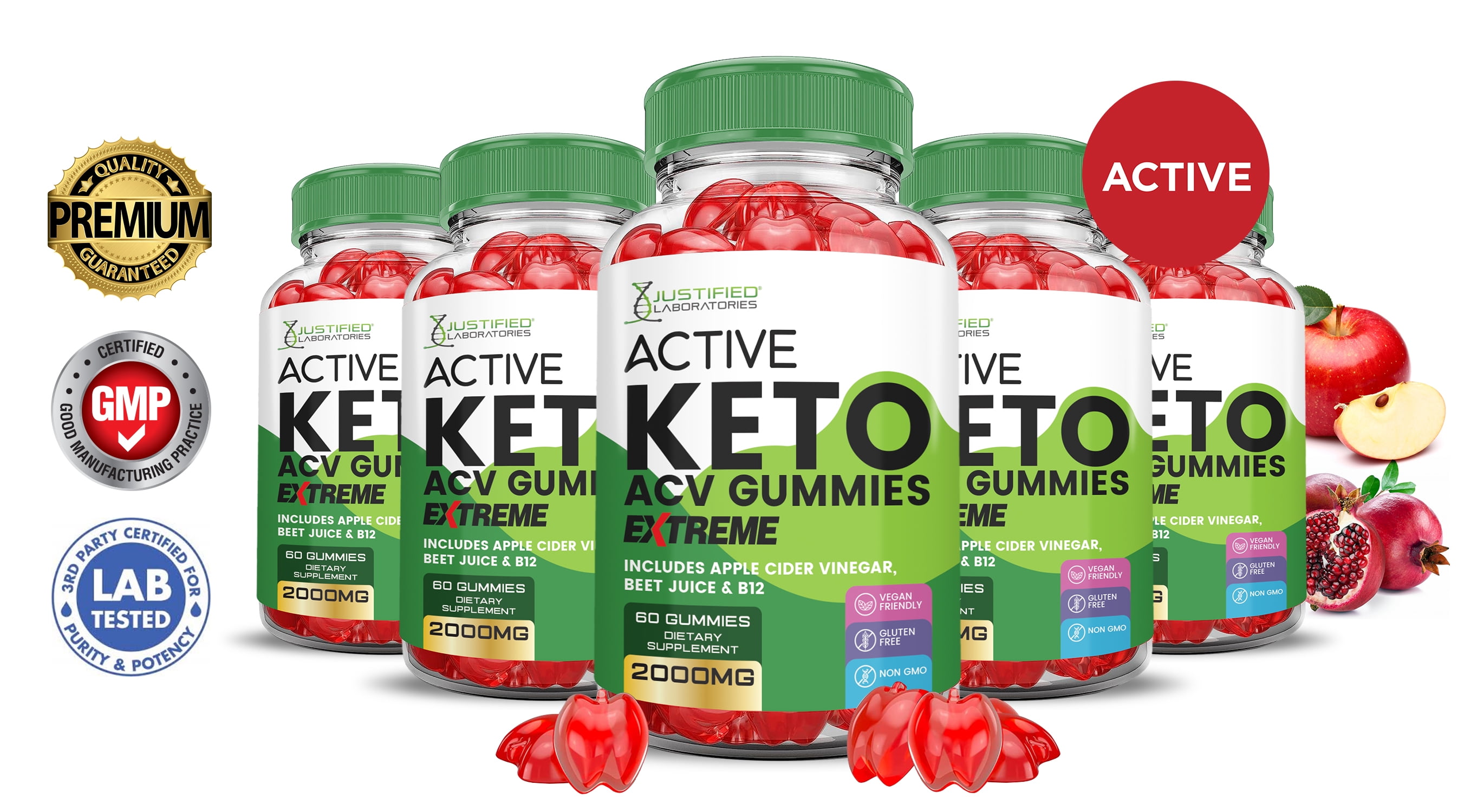 Active Keto Extreme 2000mg ACV Gummies, 5 Pack, Dietary Supplement ...