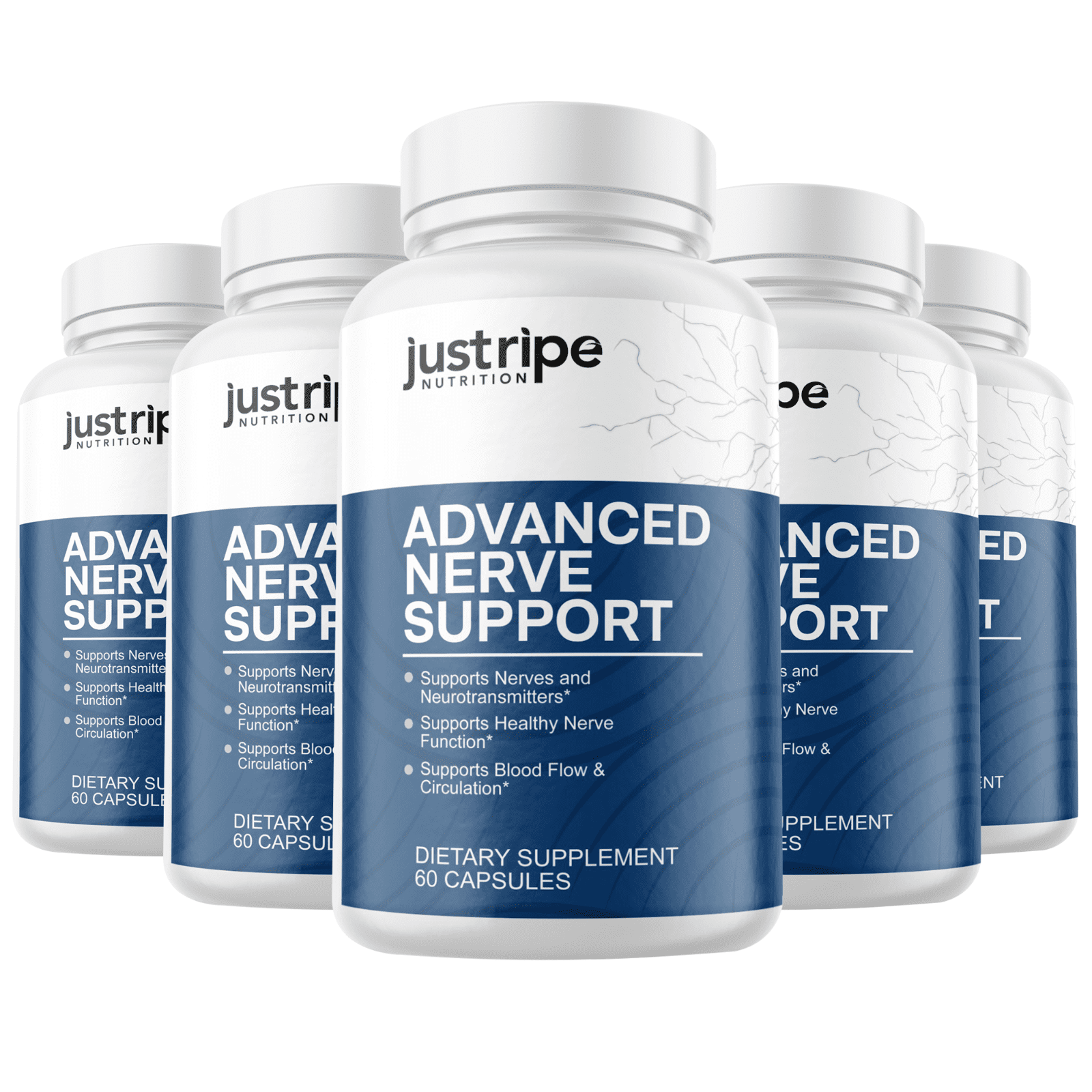 5 Pack Advanced Nerve Support by Just Ripe- 60 Capsules - Walmart.com