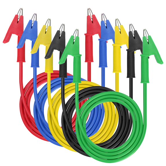 5 Pack Alligator Clips Test Leads with Insulators Clips,Dual Ended ...