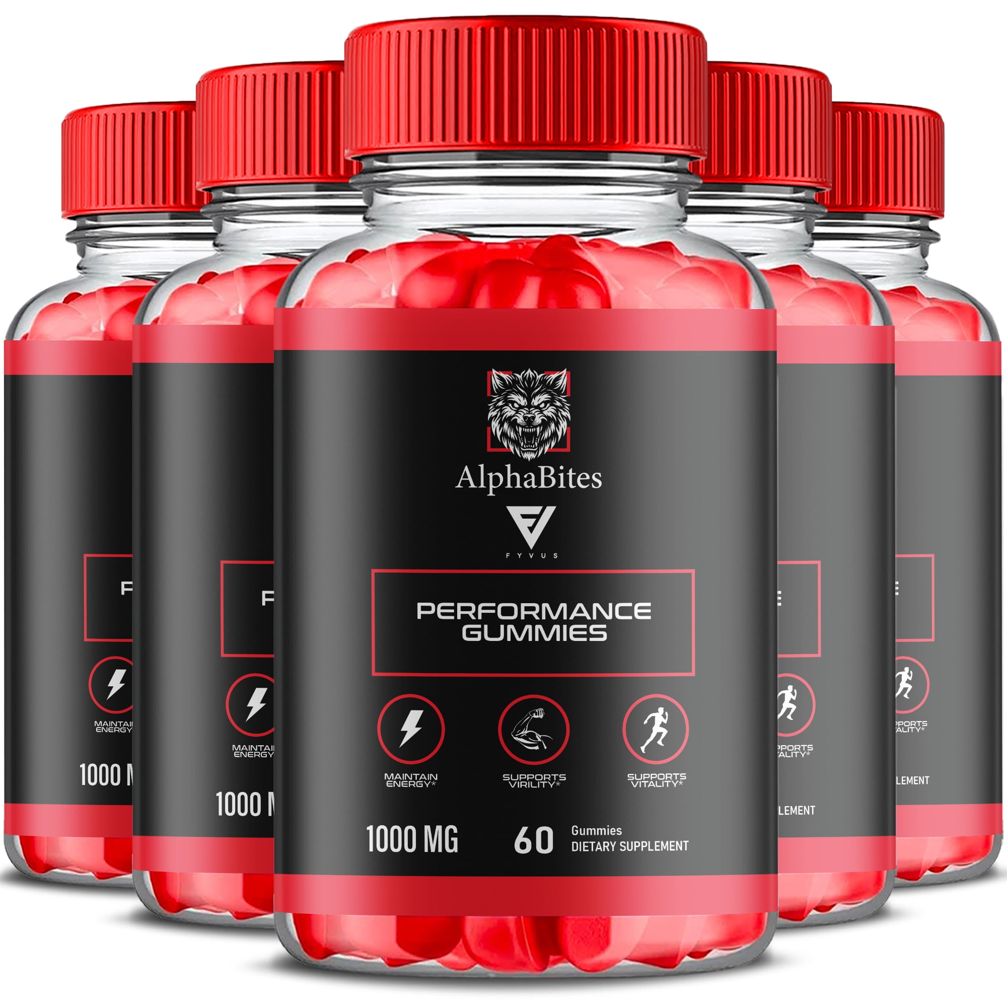 (5 Pack) Alpha Bites Gummies AlphaBites Advanced Formula Gummy (300 ...