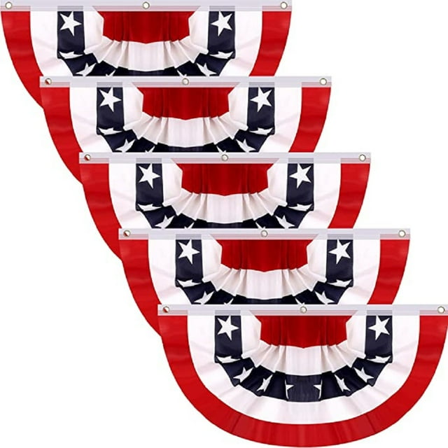 5 Pack American Flag Bunting Pleated Fan Independence Day American ...