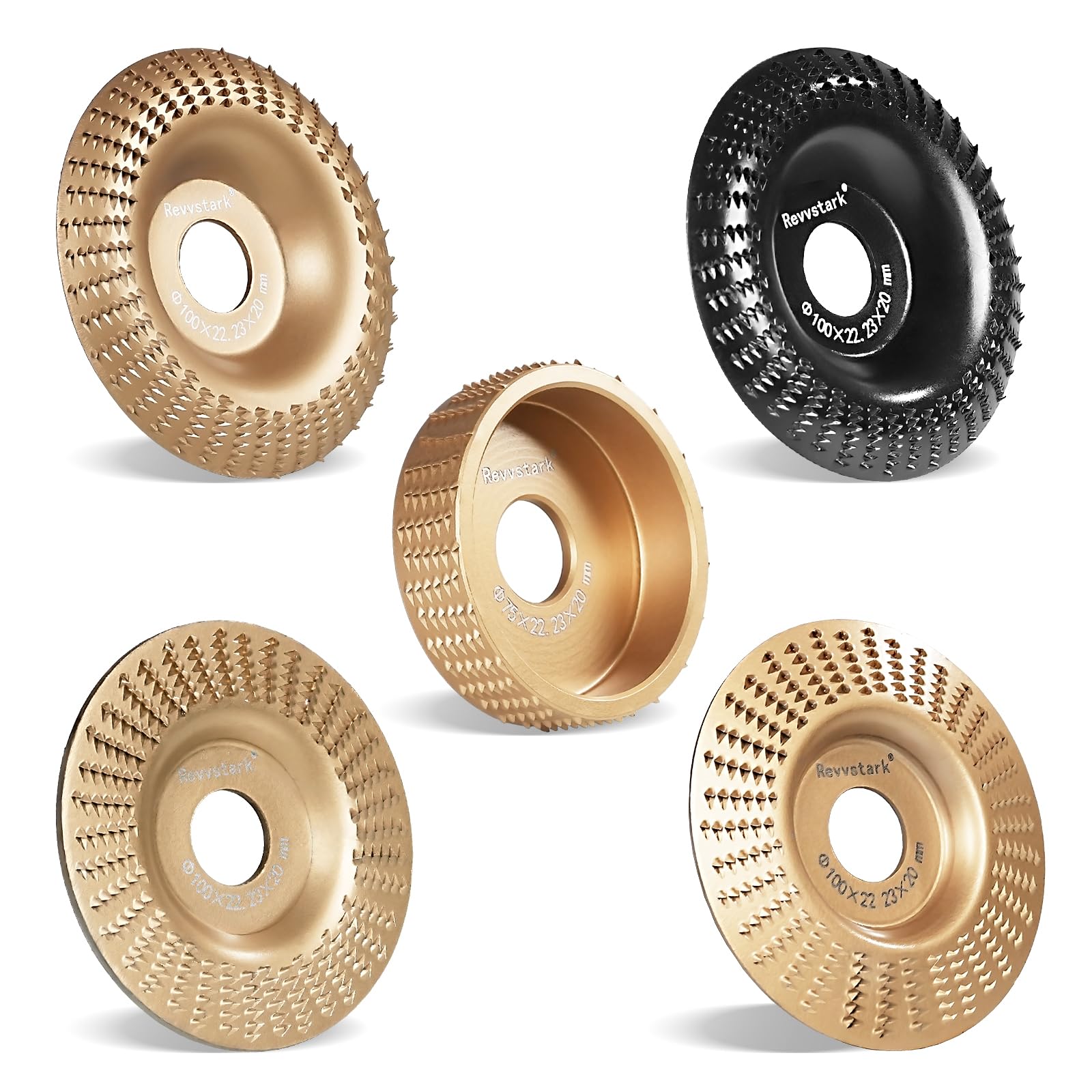 5 Pack Angle Grinder Wood Carving Disc, 4 and 4 1/2 & 3 in Angle ...
