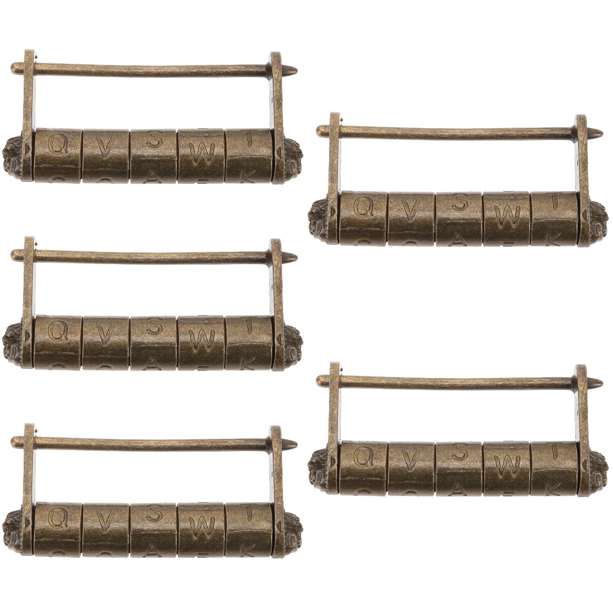 5 Pack Antique Combination Lock Cabinet Door Hinge Decoration Gate ...