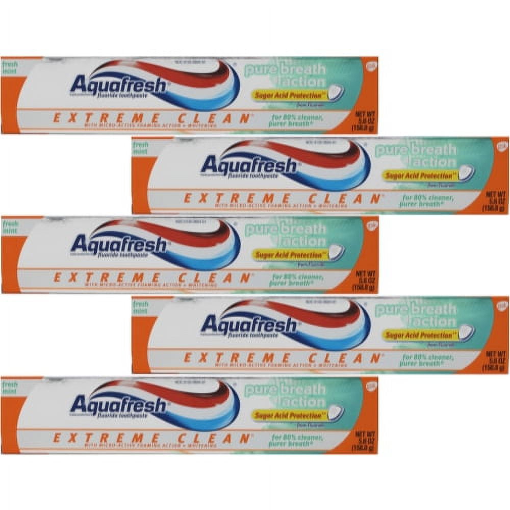 5 Pack Aquafresh Fluoride Toothpaste Extreme Clean Fresh Mint 5.6 Ounce ...