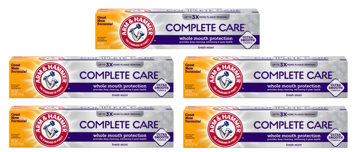 ARM & HAMMER Complete Care Toothpaste, Fresh Mint Flavor, 6oz Each, 5 ...