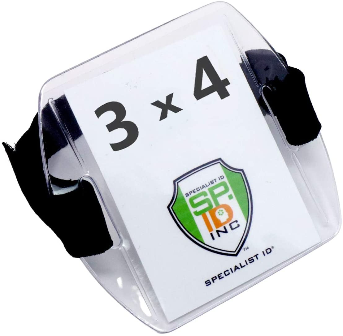 5 Pack - Armband ID Badge Holder - 3x4 Large Badge Holder with ...