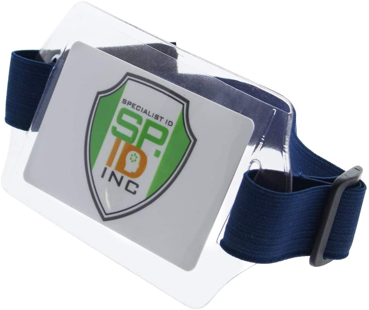 5 Pack - Armband ID Badge Holder with Clear Card Sleeve Visibility ...