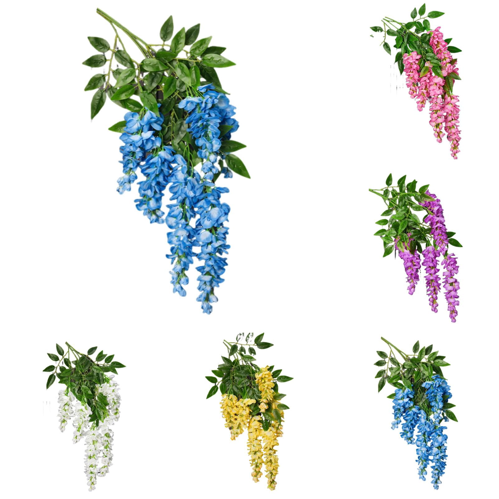 5 Pack Artificial Wisteria Flowers Handing Plant for Wedding or Party ...