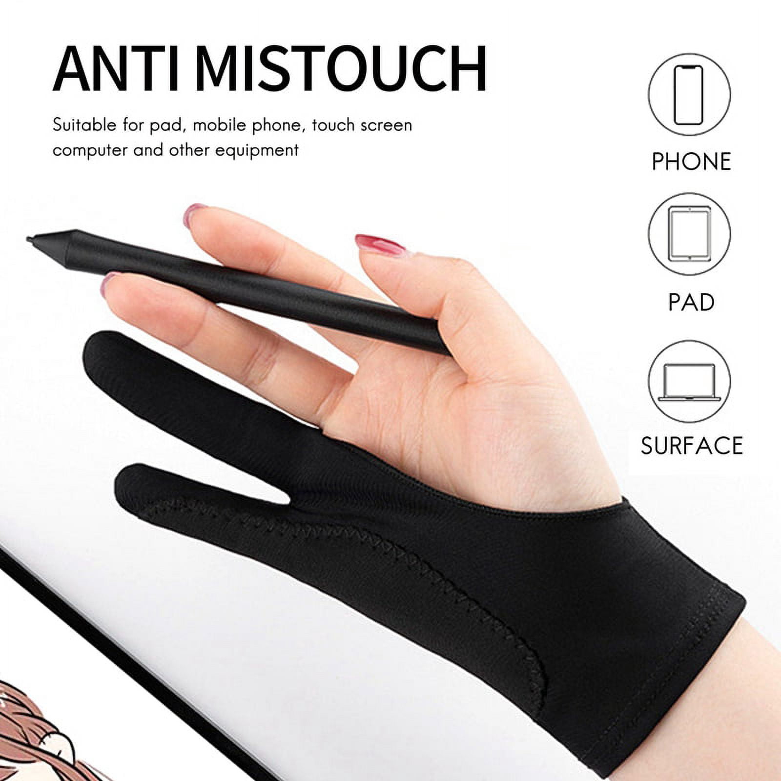 5 Pack Artist Gloves for Tablet Digital Drawing Glove Two Fingers ...