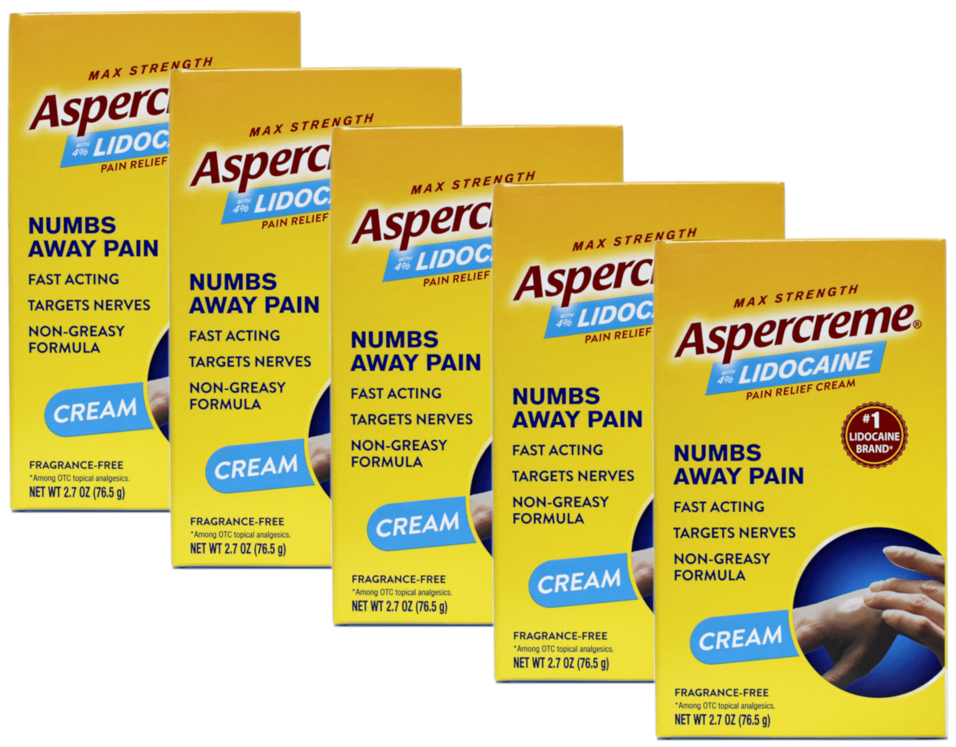 5 Pack - Aspercreme With Lidocaine Cream 2.7oz Each - Walmart.com