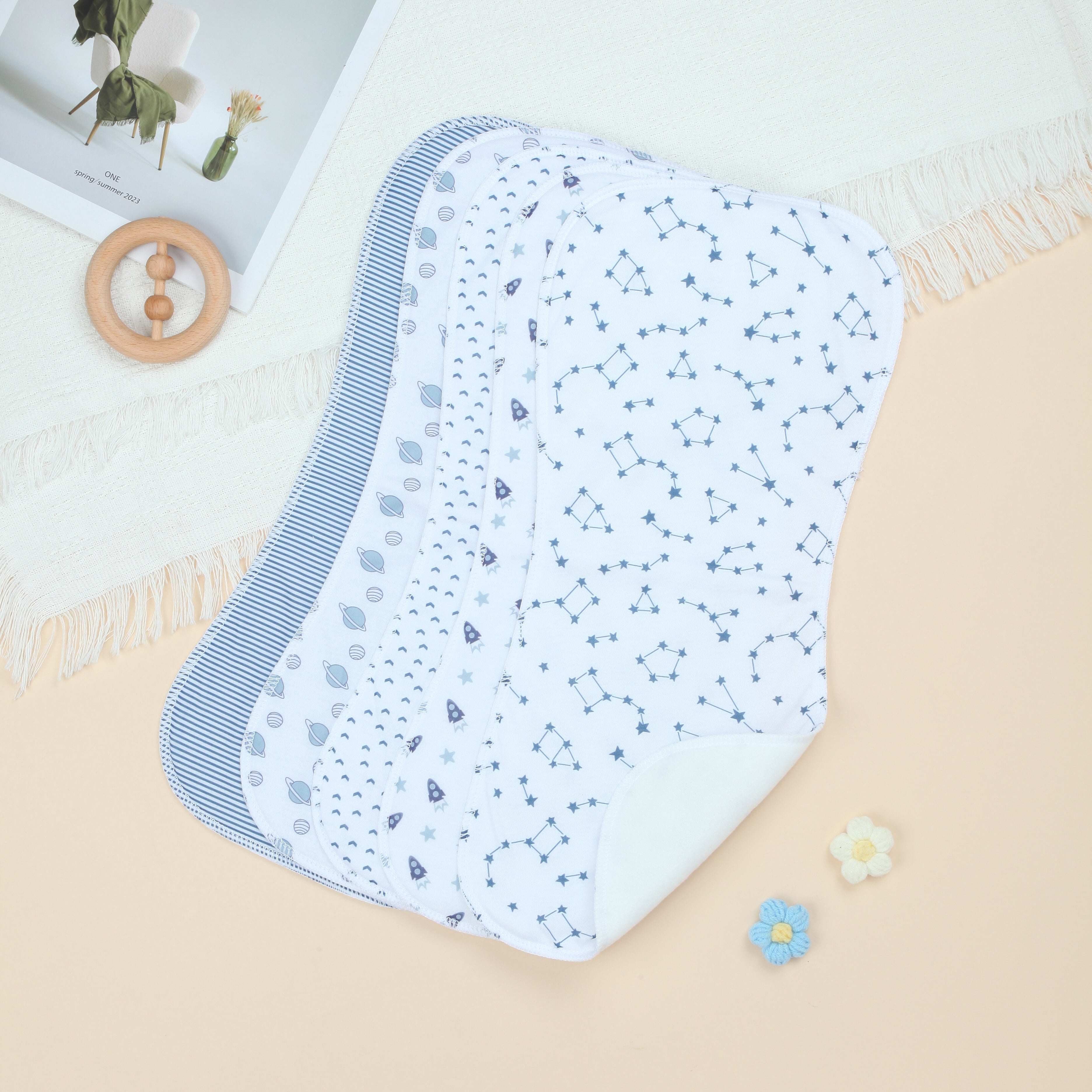 5-Pack Baby Burp Cloths (Unisex) — Burp Rags, Face Towels, Wiping ...