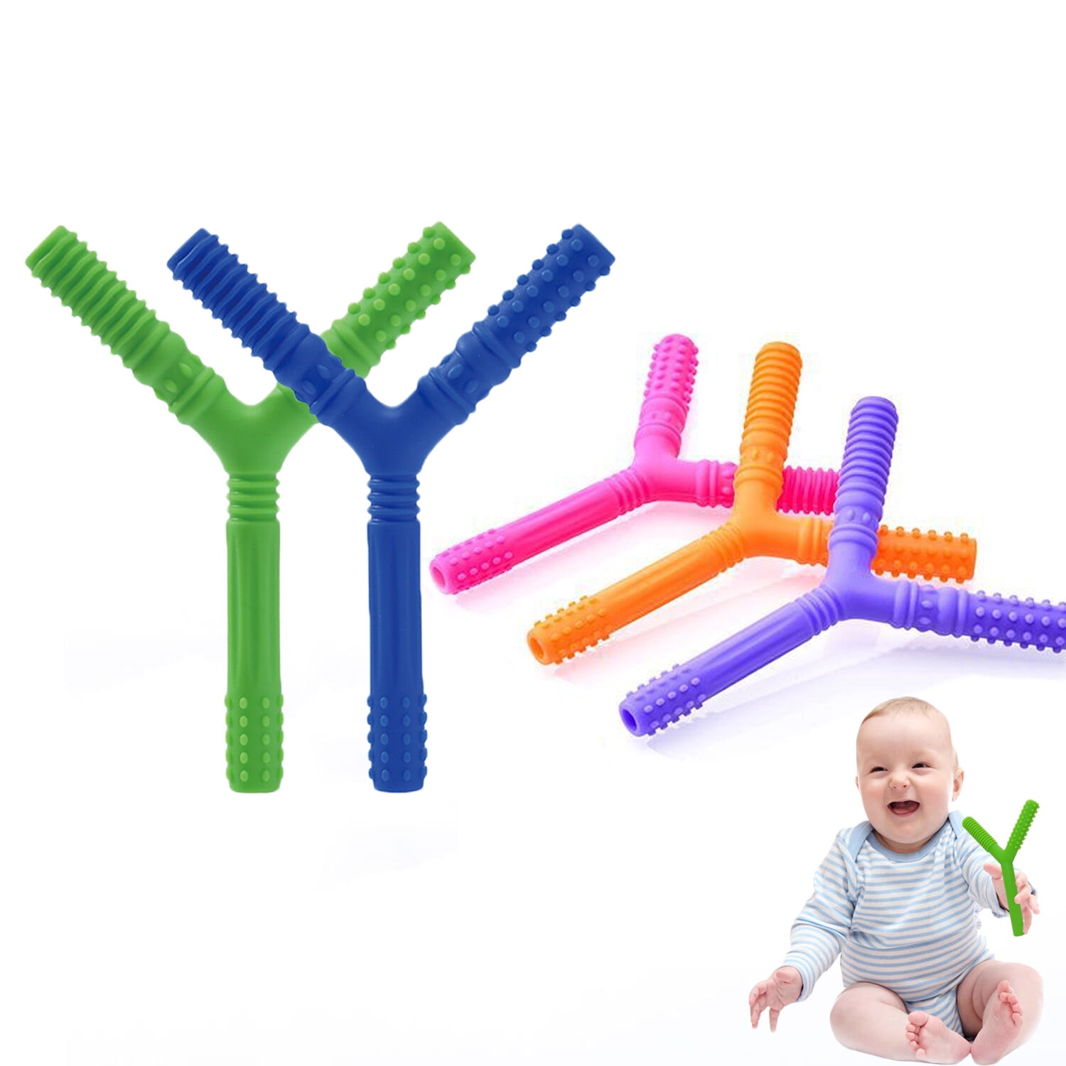 5 Pack Baby Sensory Chew Toys for Autistic Children - Chewy Sticks for ...