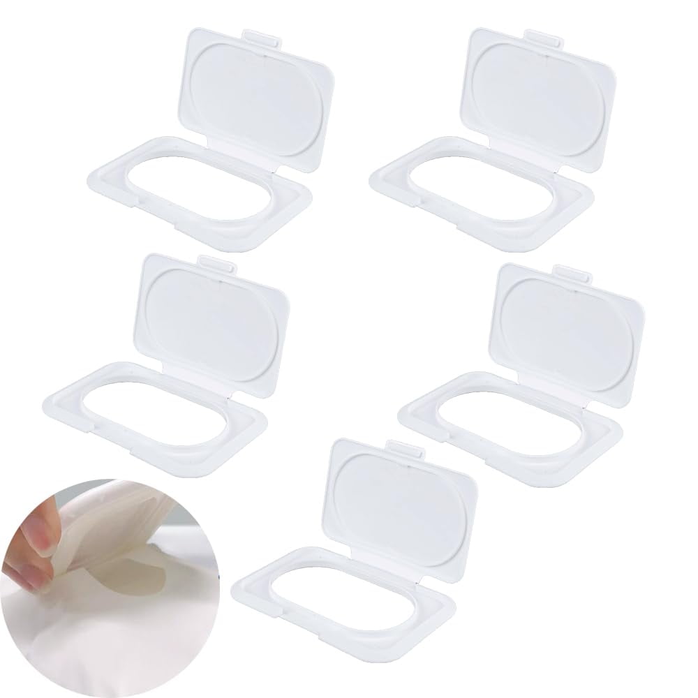 5 Pack Baby Wipes Flip Lid Reusable Adhesive Sticky Dispenser Cover Non ...