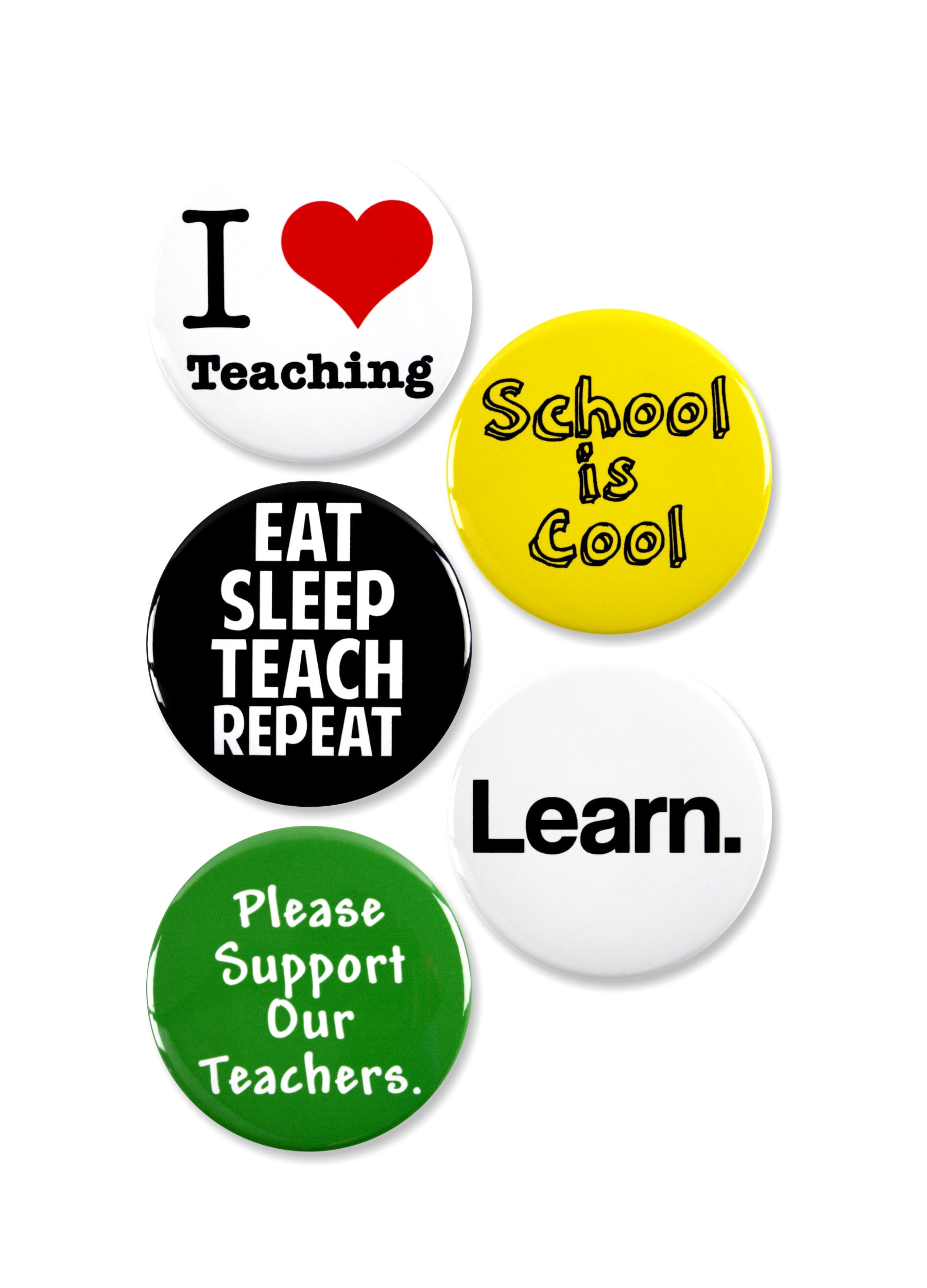 5 Pack - Back To School Teachers Variety Pack Pinback Buttons - 2.25 ...