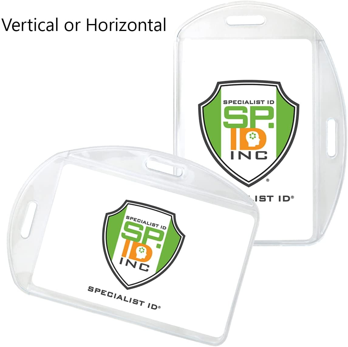5 Pack - Badge Holder Horizontal or Vertical - Clear Transparent ...