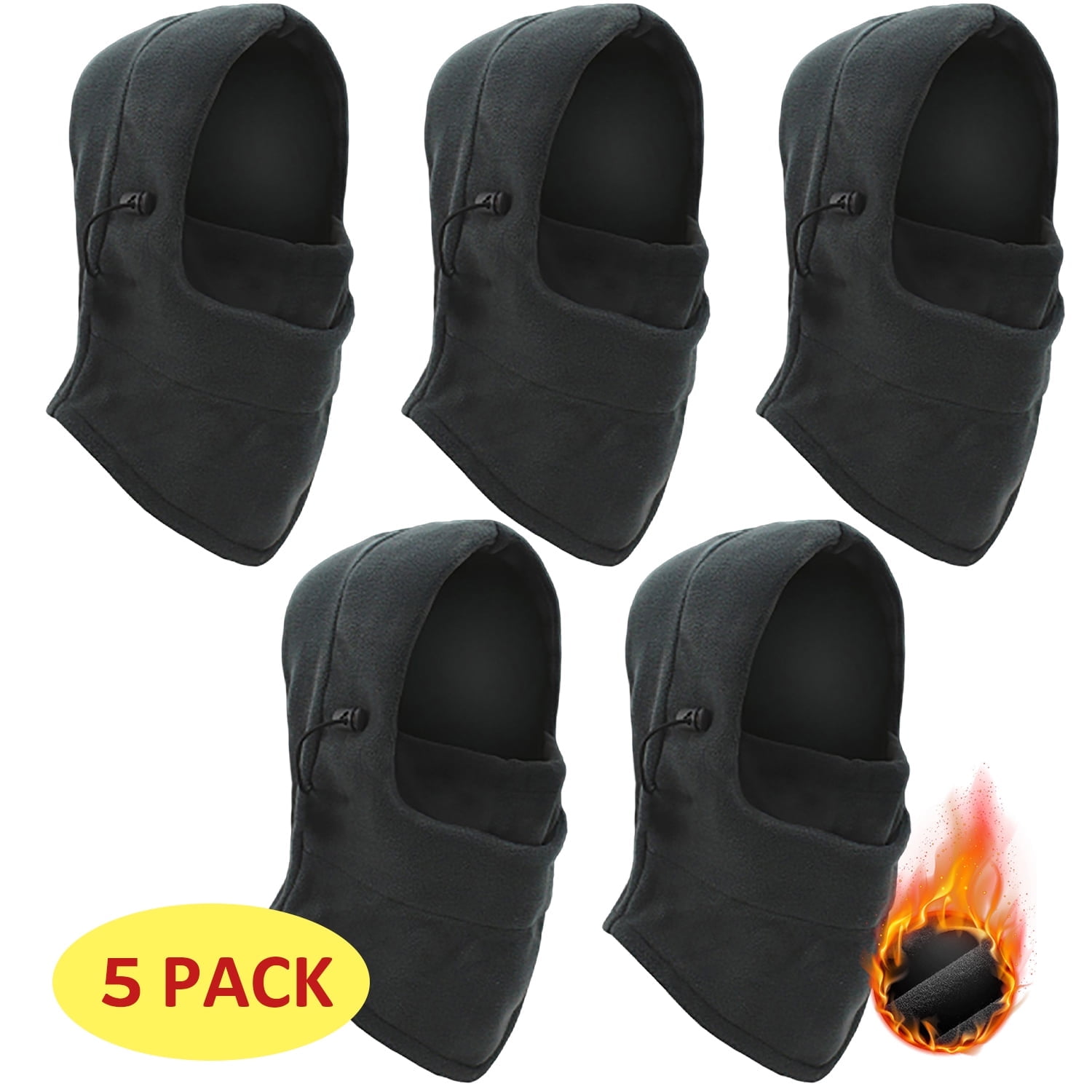 5 Pack Balaclava Ski Mask Cold Weather Thermal Winter Full Face Cover ...
