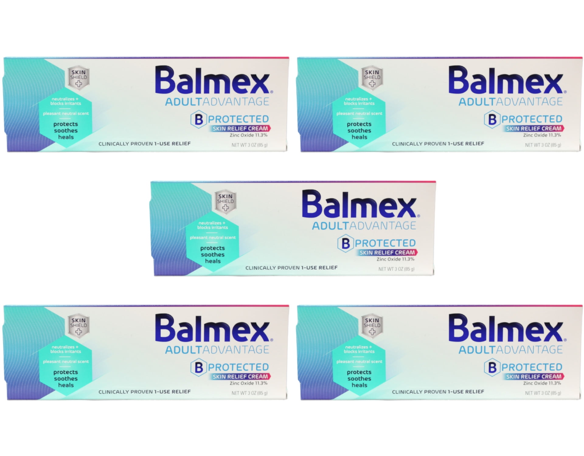 5 Pack - Balmex Adult Care Rash Cream 3oz Each - Walmart.com