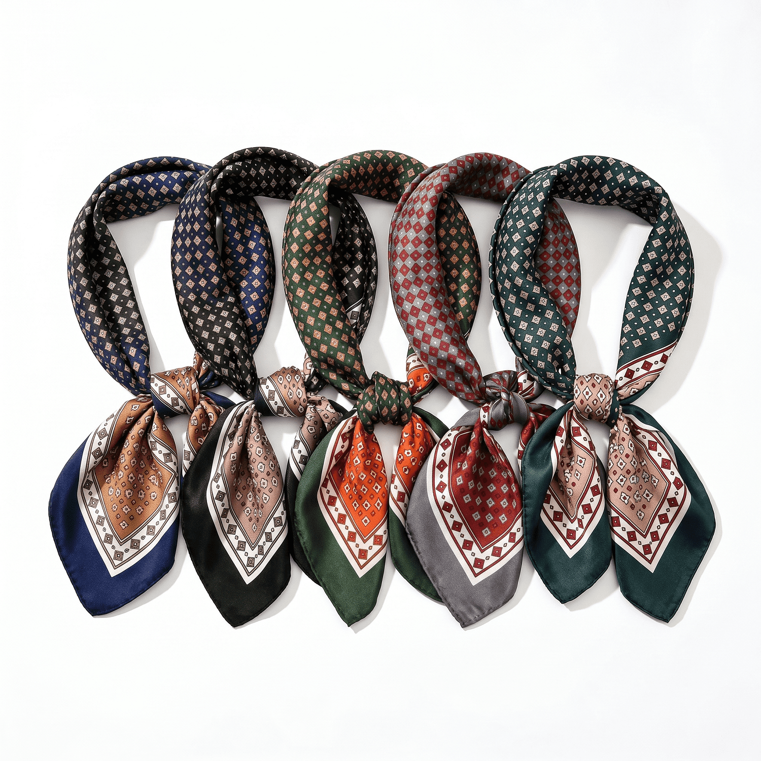 5-Pack Bandanas for Men and Women, Silk Feeling Head Bandanas, Fashion ...