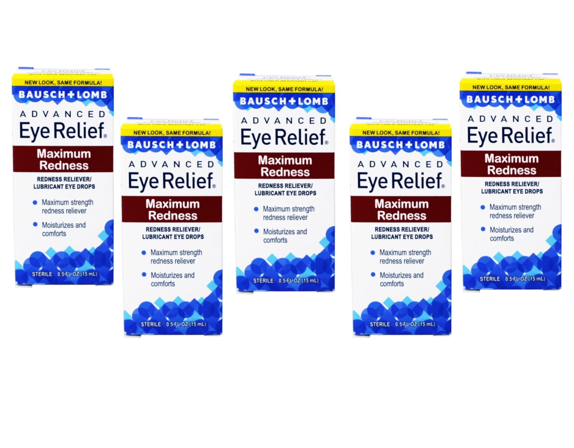 5 Pack - Bausch & Lomb Advanced Eye Relief Redness Maximum Relief Eye ...