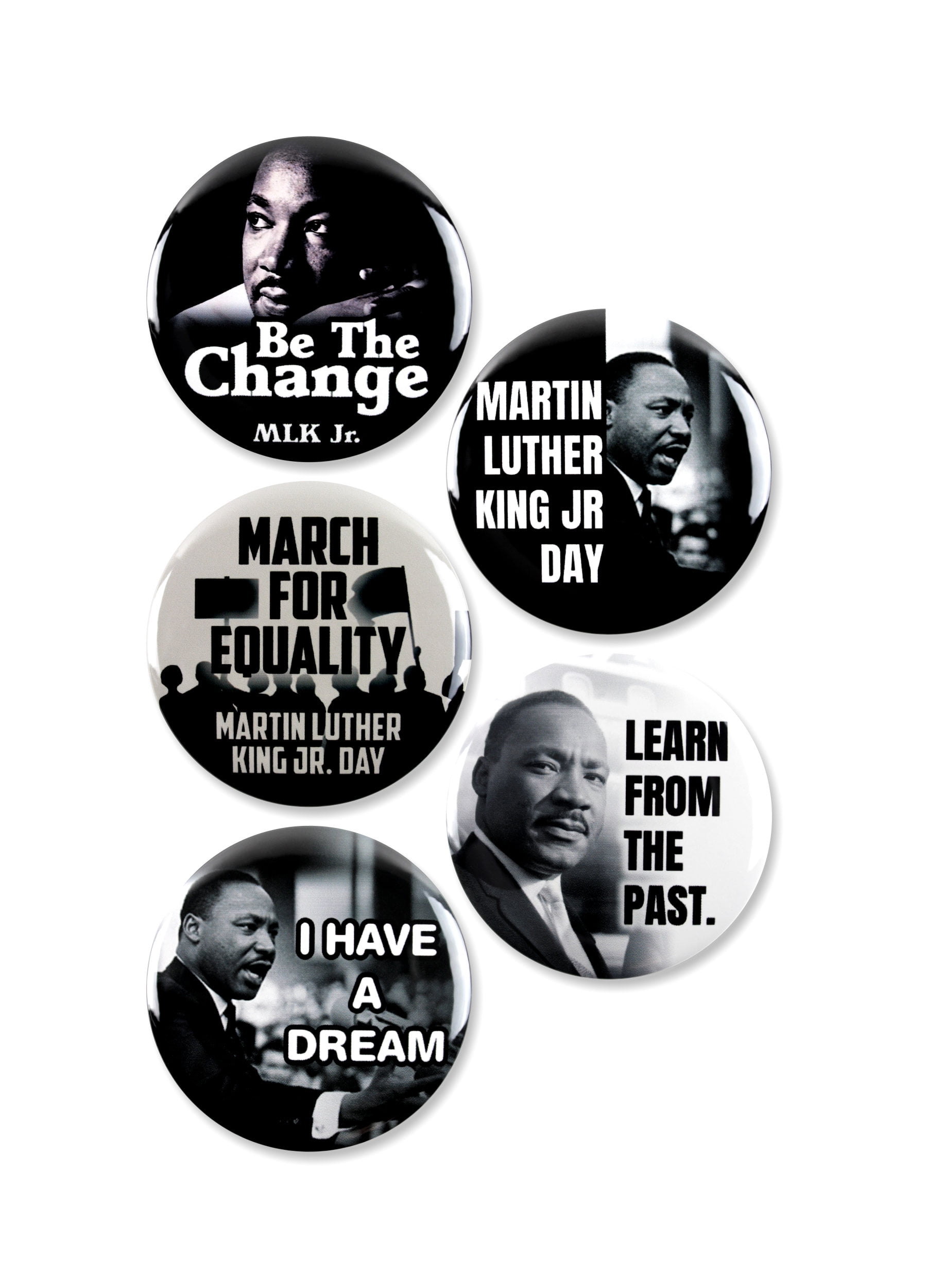5 Pack - Be The Change Dr. Martin Luther King Jr Day Pinback Buttons ...