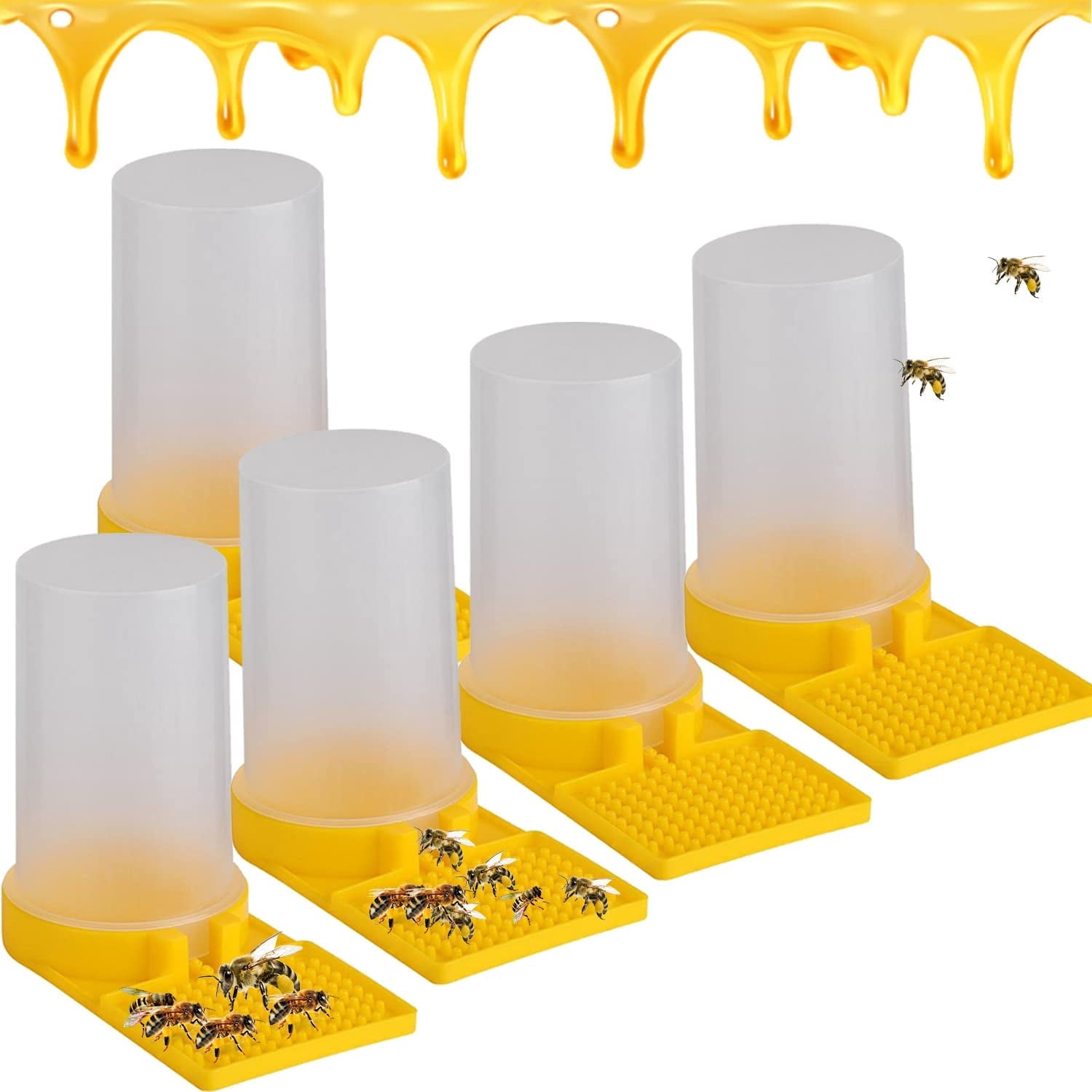 5 Pack Bee Feeder, Bee Feeders for Outside Beehive Beekeeping Water ...