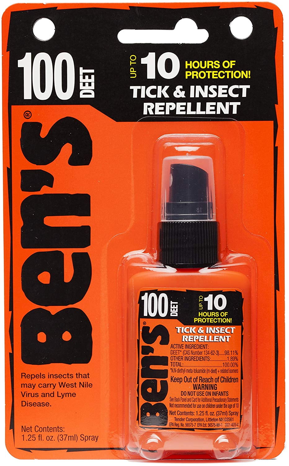 5 Pack Ben's 100 Deet Max Formula Tick & Insect Repellent - 1.25 oz ...