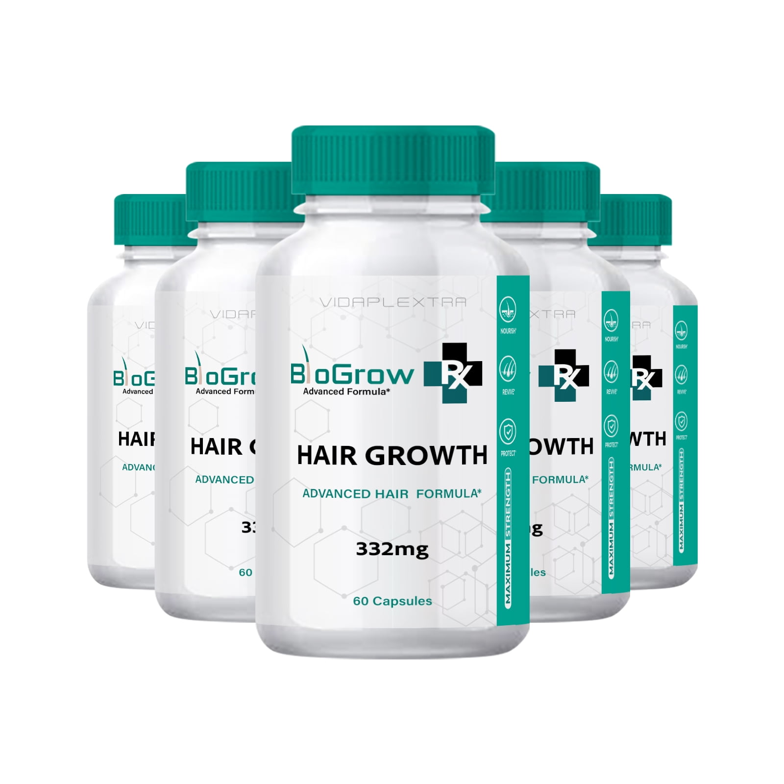 (5 Pack) Bio Grow - Bio Grow Advanced Hair Capsules - Walmart.com