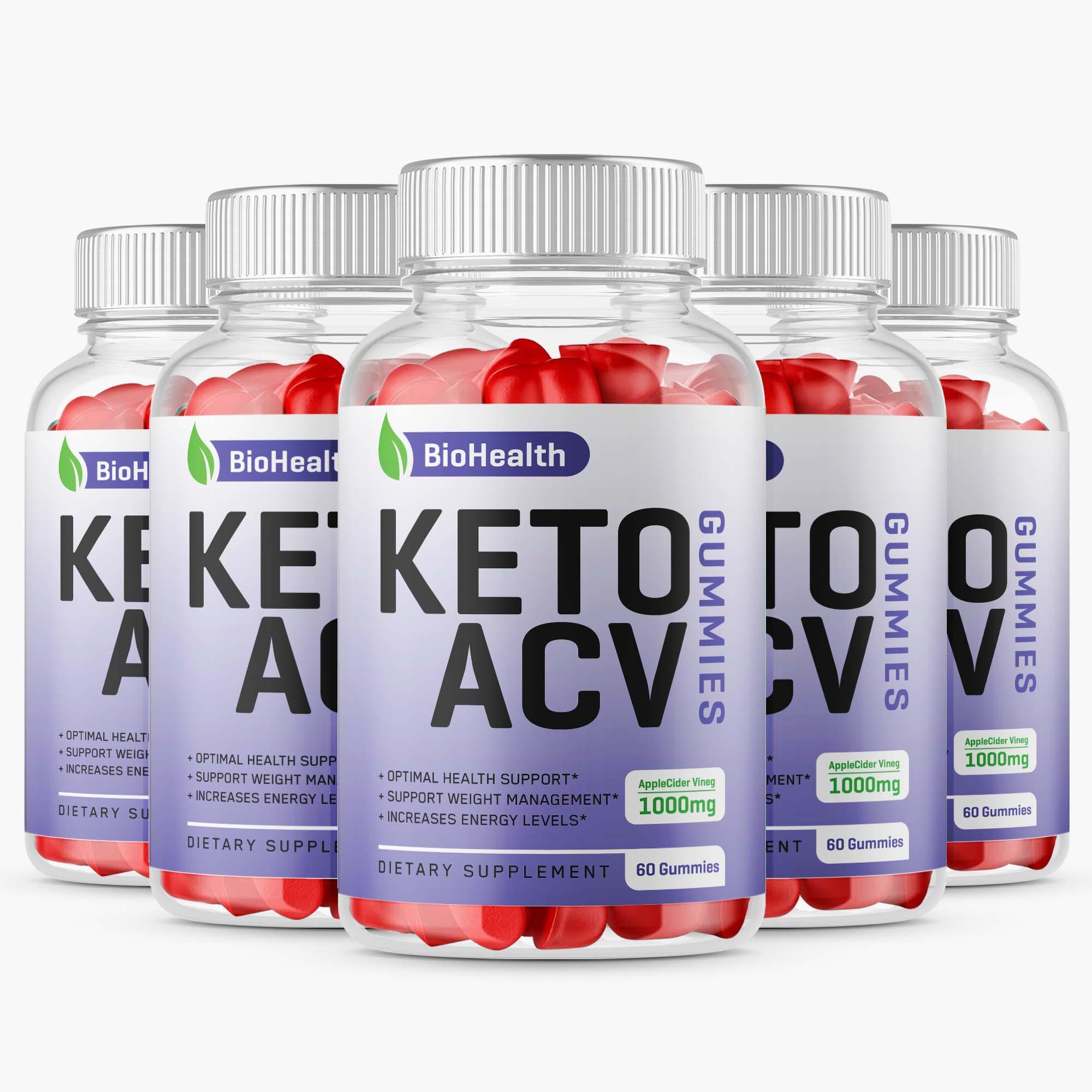 (5 Pack) BioHealth Keto ACV Gummies, Bio Health Advanced Weight Burning ...