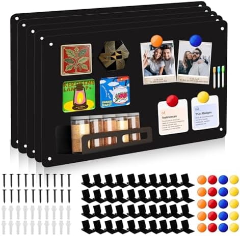 5 Pack Black Magnetic Board,17" x 11.8" Metal Magnet Bulletin Board to ...