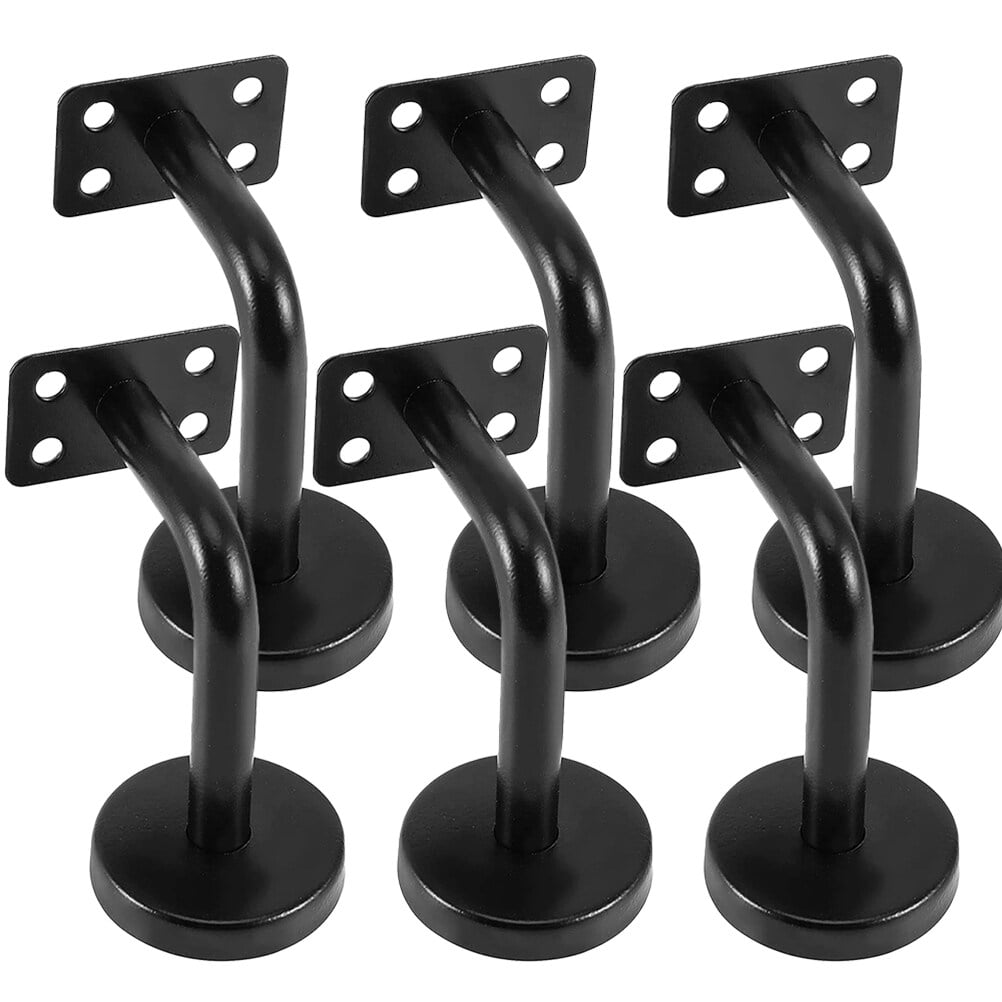 5 Pack Black Stainless Steel Handrail Bracket, Heavy Duty Staircase ...