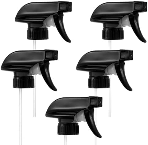 5 Pack Black Trigger Sprayers, Heavy Duty Mist & Stream Trigger Spray ...