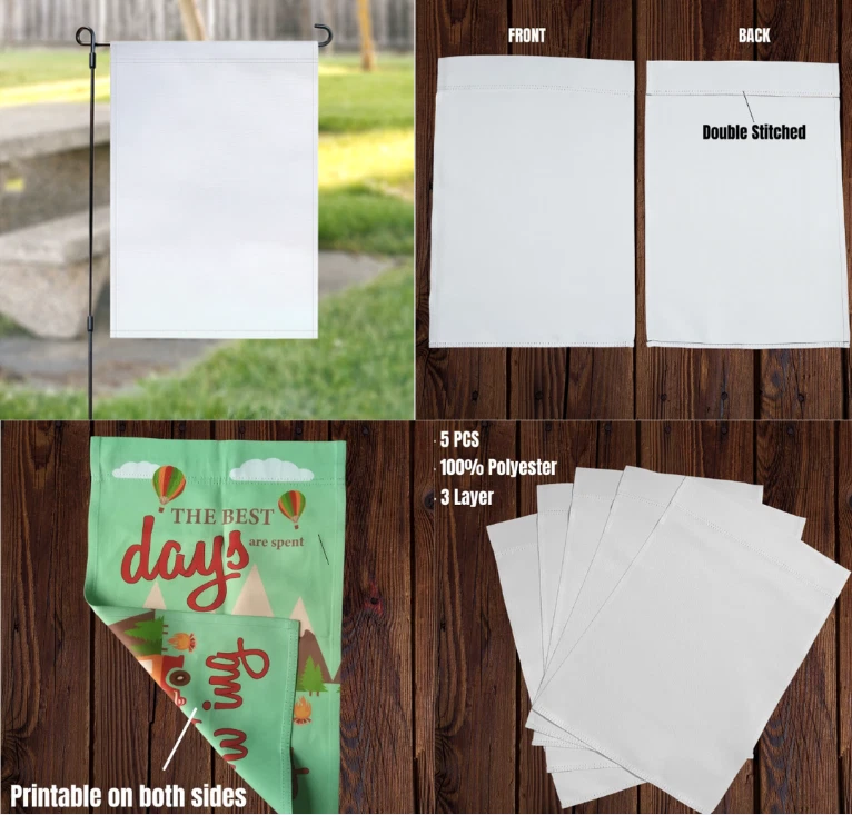 5 Pack Blank Garden Flags Diy Yard Banner Double Sided Dye Sublimation ...