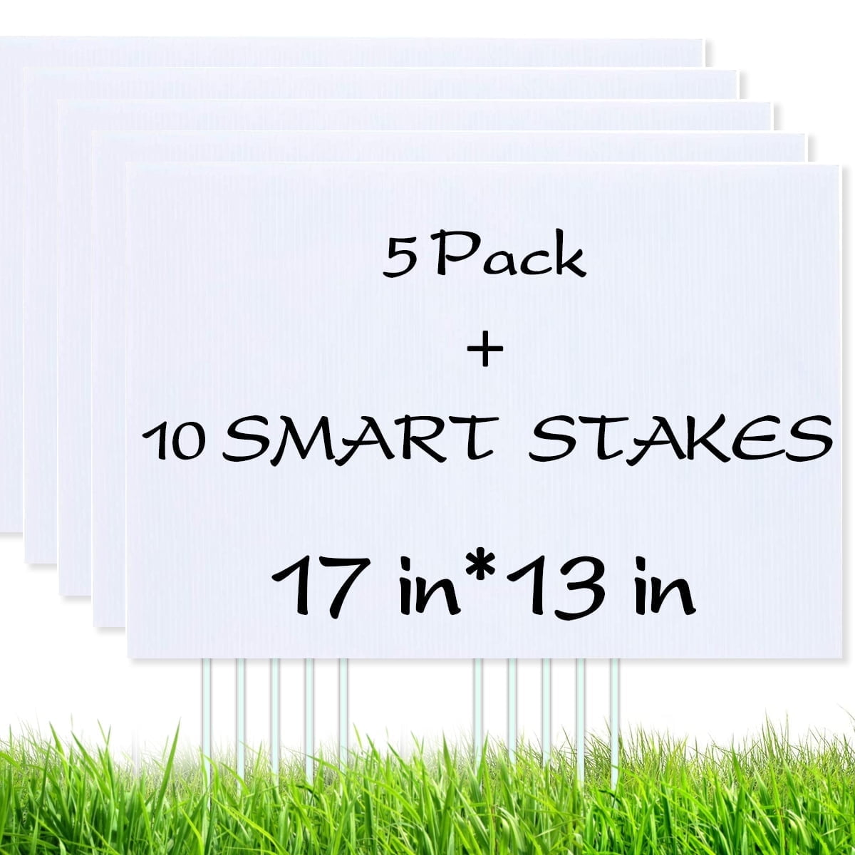 5 Pack Blank Yard Signs 13" x17" - Lawn Sign with Stakes - DIY Poster ...