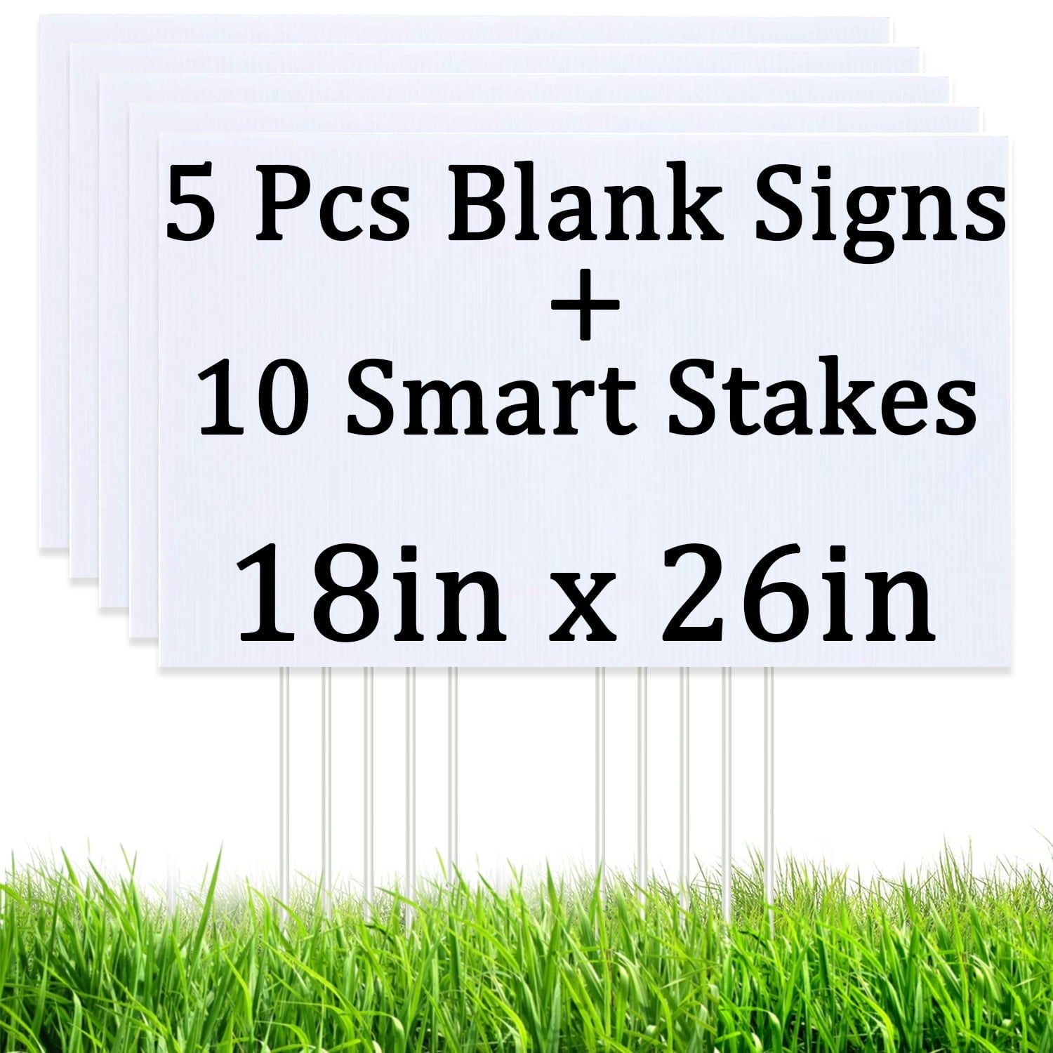 Blank Yard Signs 18" x26" - Lawn Sign with Stakes - DIY Poster Board ...