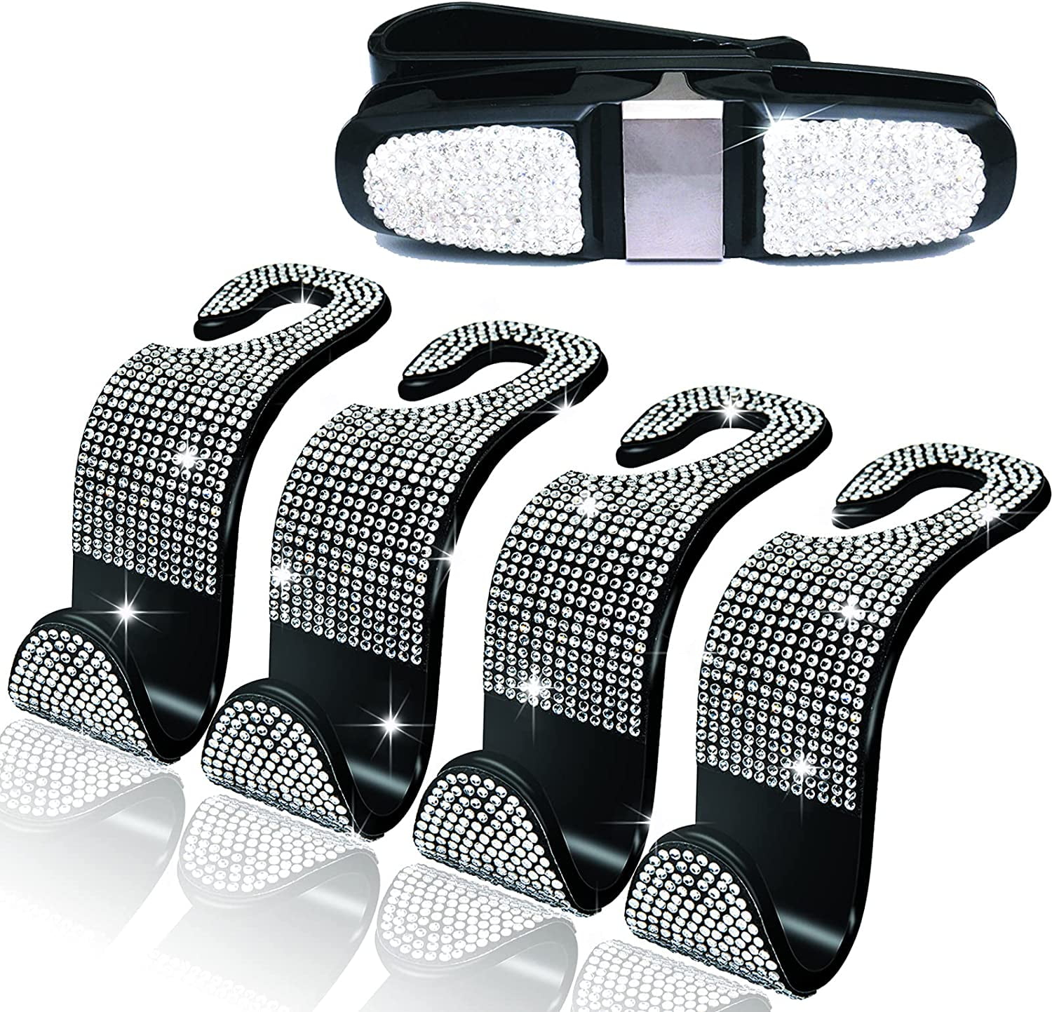 5 Pack Bling Car Hooks for Headrest, Car Purse Hook, Car Visor ...