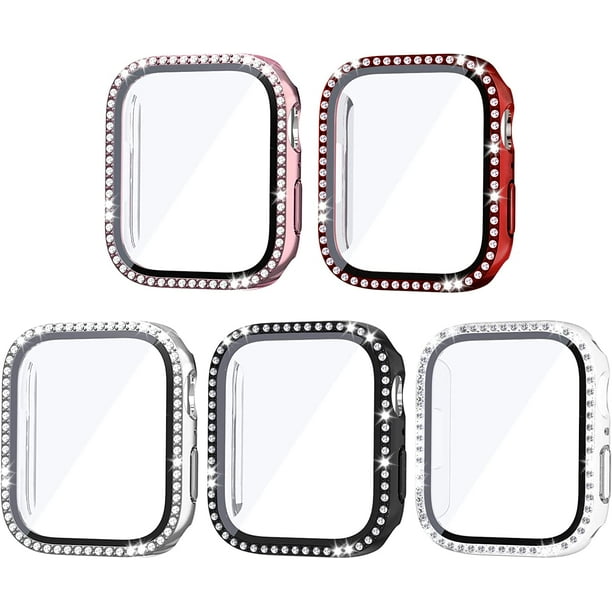 5 Pack Bling Case with Tempered Glass Screen Protector for Apple Watch ...