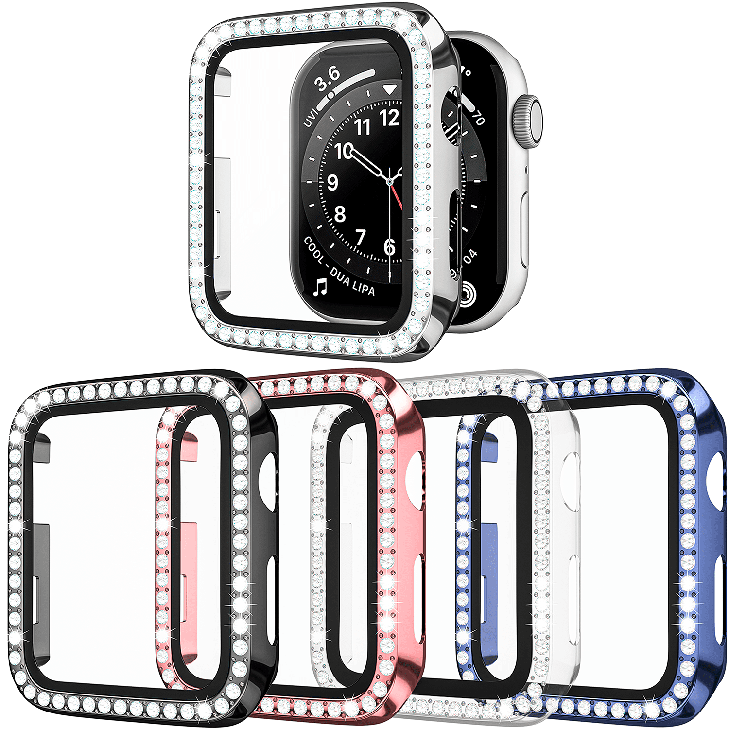 ePacks Apple Watch Case 44mm, 5 Pack Bling Protective Bumper, Tempered ...