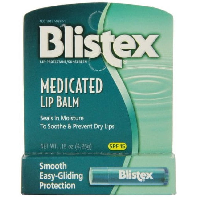 5 Pack - Blistex Medicated Lip Balm SPF 15 0.15 oz Each - Walmart ...