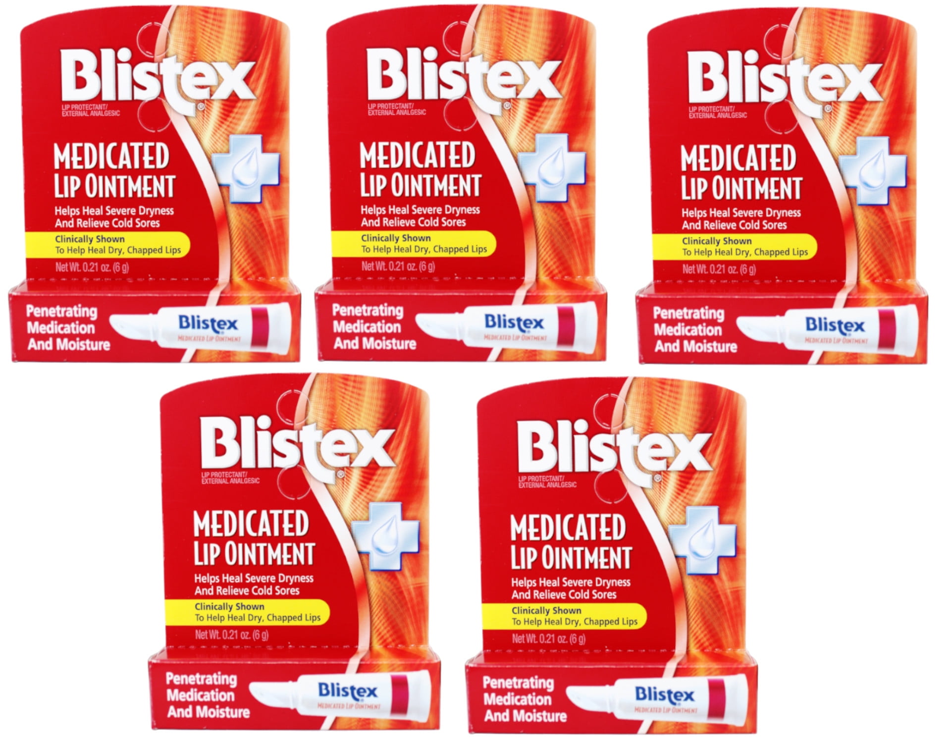 Blistex Medicated Lip Ointment 5 Pack, Treatment for Dryness, Cold ...