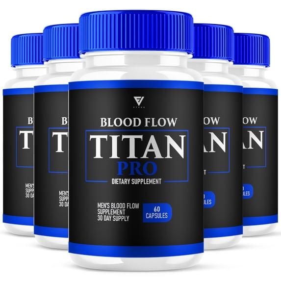 (5 Pack) Blood Flow Titan Pro Capsules BloodFlow Titan Pro Pills ...