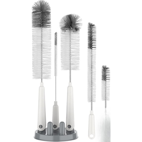 5 Pack Bottle Brush Cleaning Set with Storage Holder, Cleaning Brushes ...