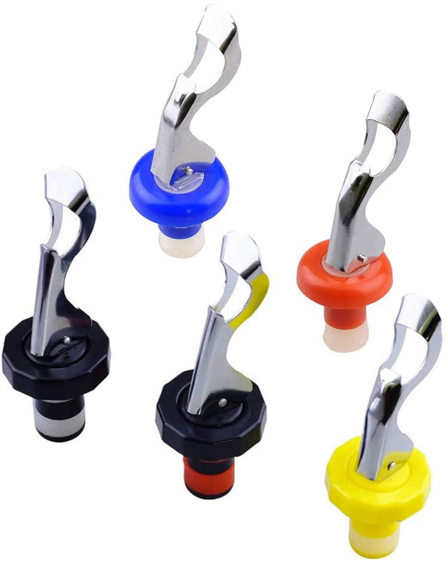 5 Pack Bottle Pump Vacuum Cap, Reusable Round Wine Stopper with Lever ...