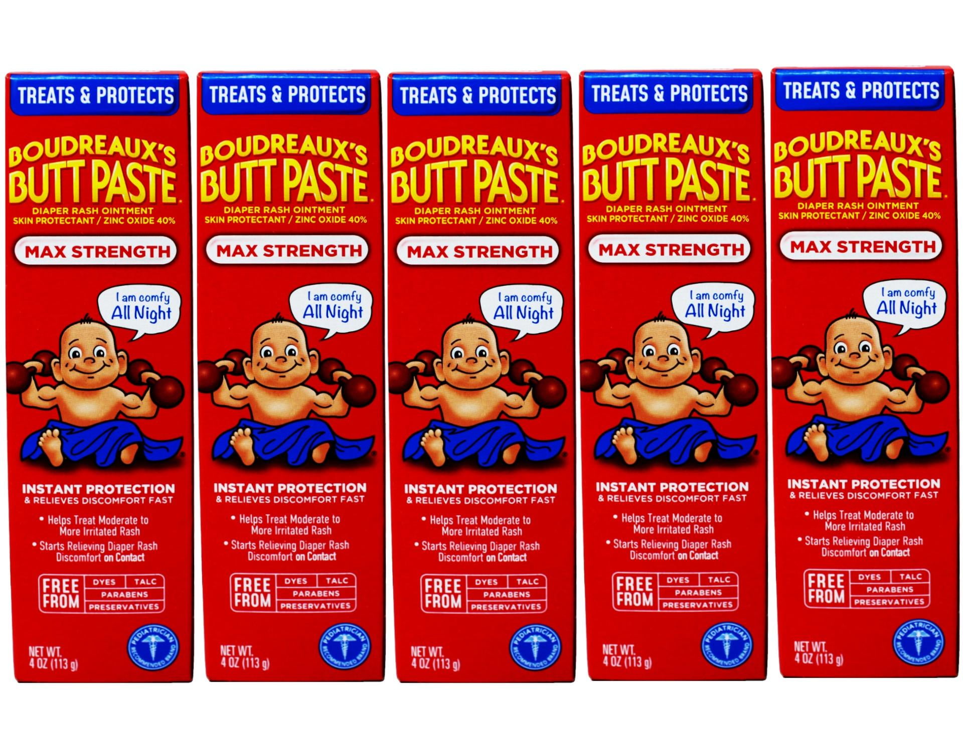 5 Pack - Boudreaux's Butt Paste Maximum Strength Diaper Rash Cream ...