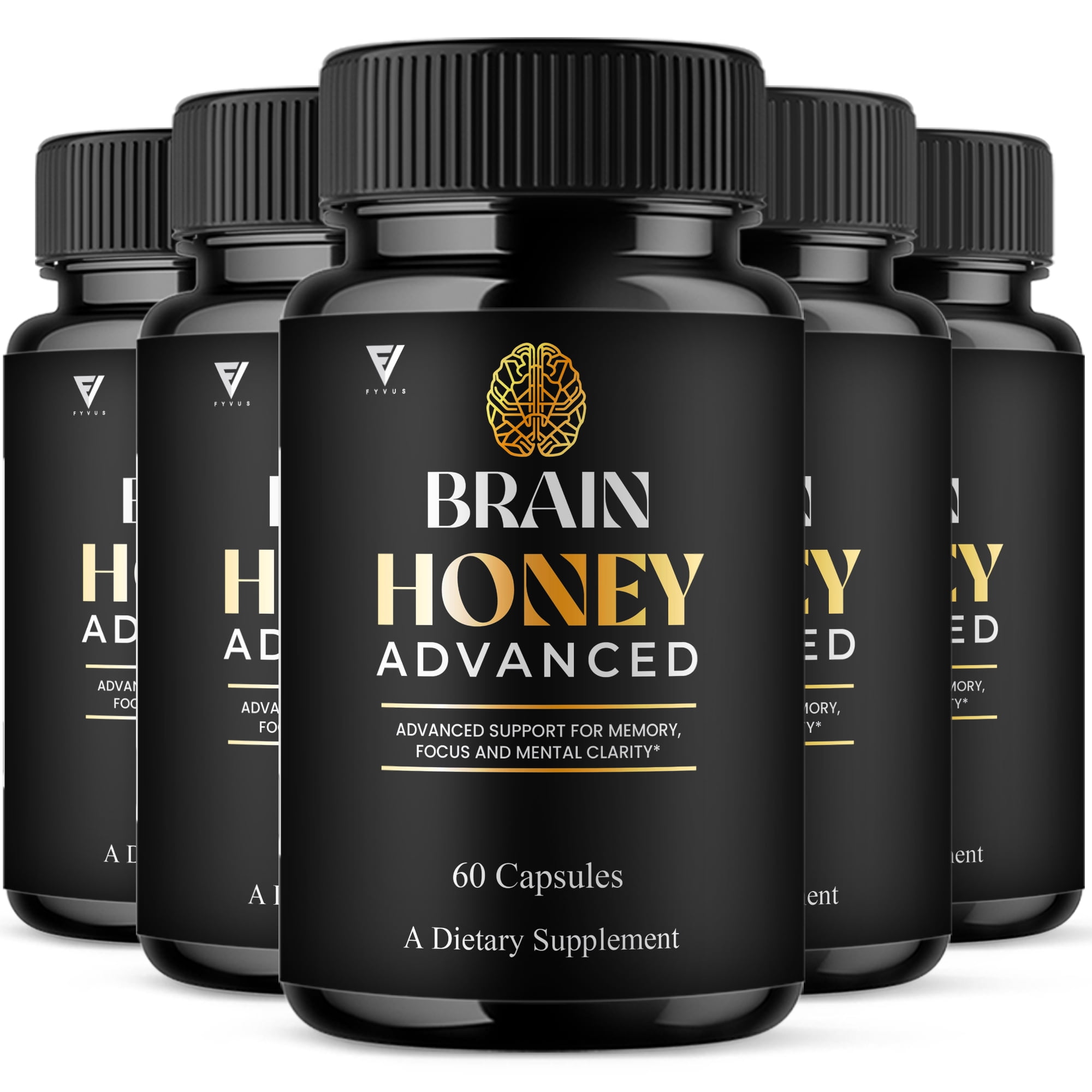 (5 Pack) Brain Honey Advanced Nootropic Supplement, Brain Honey (300 ...