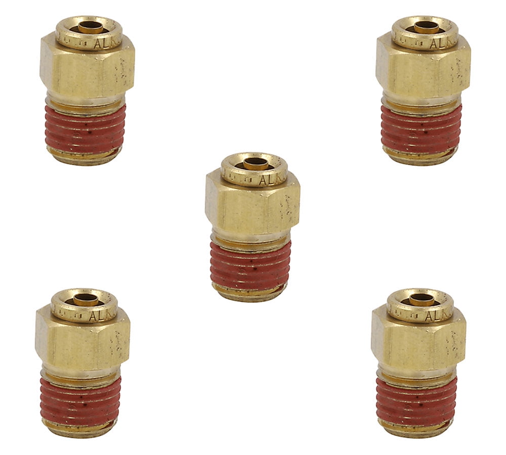 5 Pack Brass Air Brake Push-Lock Male Straight Connector 5/32X1/8 NPT ...
